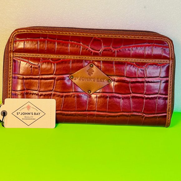 St. John's Bay | Bags | St Johns Bay Croco Zip Around Wallet | Poshmark